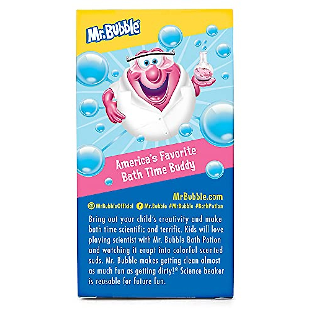 Mr. Bubble Kids Bath Bomb Potions - Colorful Fizzy Fun - Cool Foam and Bubble Science Beaker for The Bath (Pack of 4)