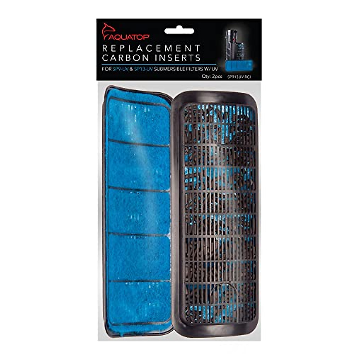 Aquatop Replacement Cartridge Insert, 2 Pack – Fits Aquatops UV Aquarium Filters, Aquarium Filter Refills, Keeps Water Crystal Clear, Fish Filter Cartridge for Organic Debris