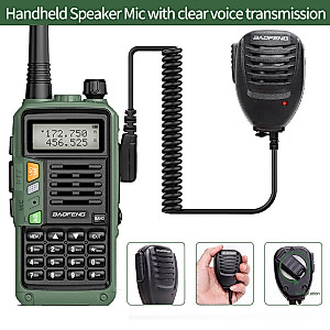 BaoFeng UV-S9 Plus 8W Ham Radio High Power Tri-Power Portable Two Way Radio with Extra 2200 mAh Battery,USB Charger Cable,Programming Cable,Speaker Mic Full Kit