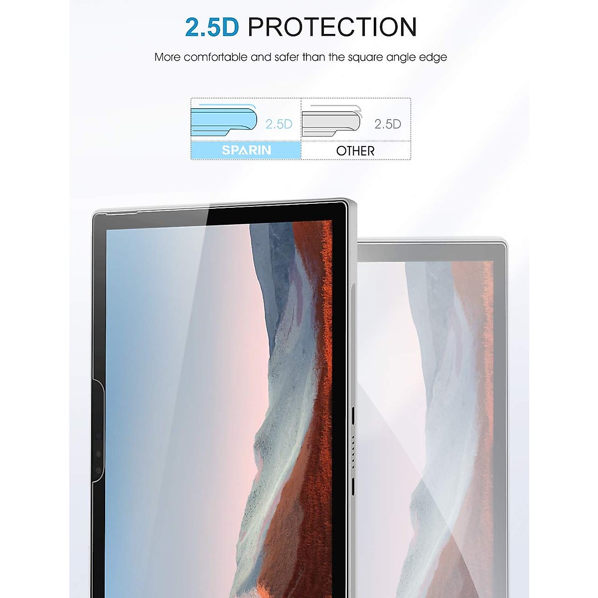 [2 Pack] SPARIN Screen Protector for Surface Pro 7 Plus/Surface Pro 7 / Surface Pro 6 / Surface Pro (5th Gen) / Surface Pro 4, Tempered Glass with Surface Pen Compatible/Scratch Resistant