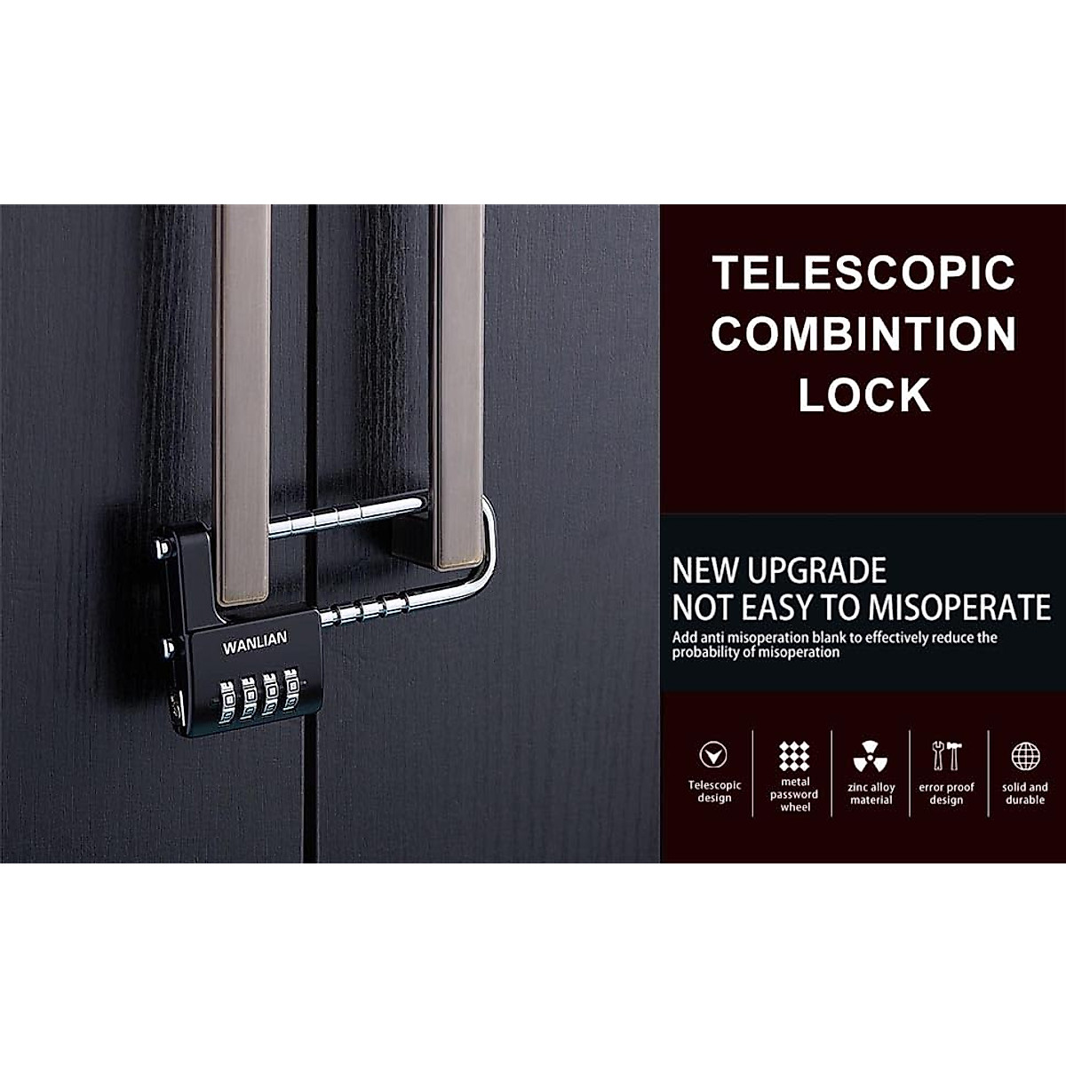 Large 4-Position Combination disc Padlock Stainless Steel Rust-Proof Door Warehouse Outdoor Round Cake Tray Padlock Discus Lock with Hardened Steel Shackle Shelf Locker Silver Lock Gym, School,