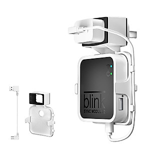 Outlet Wall Mount for Blink Sync Module 2,Simple Mount Bracket Holder for All-New Blink Outdoor and All-New Blink Indoor Home Security Camera with Easy Mount Short Cable（White,1pack）