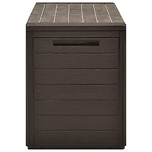 YEZIYIYFOB 76.6 Gallon Garden Storage Deck Box, Waterproof Plastic Garden Container Cabinet Tool for Patio, Lawn, Poolside, Backyard Outdoor Brown 45.7"x17.3"x21.7"