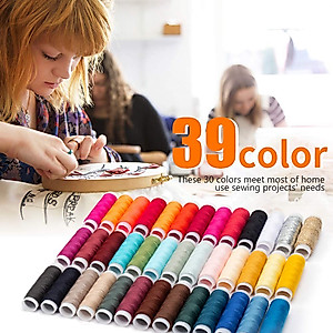 Pack of 39 Assorted Colour Polyester Sewing Threads Spool Set