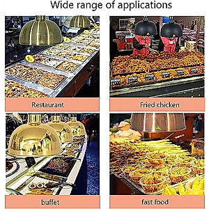 LINKANRUO Commercial Food Heat Lamp Warmer, 250w Buffet Catering Heating Light, Restaurant Chandelier Equipment for Keep The Food Fresh and Delicious, Adjustable Length 60-180cm, Ideal for Steak Pizza