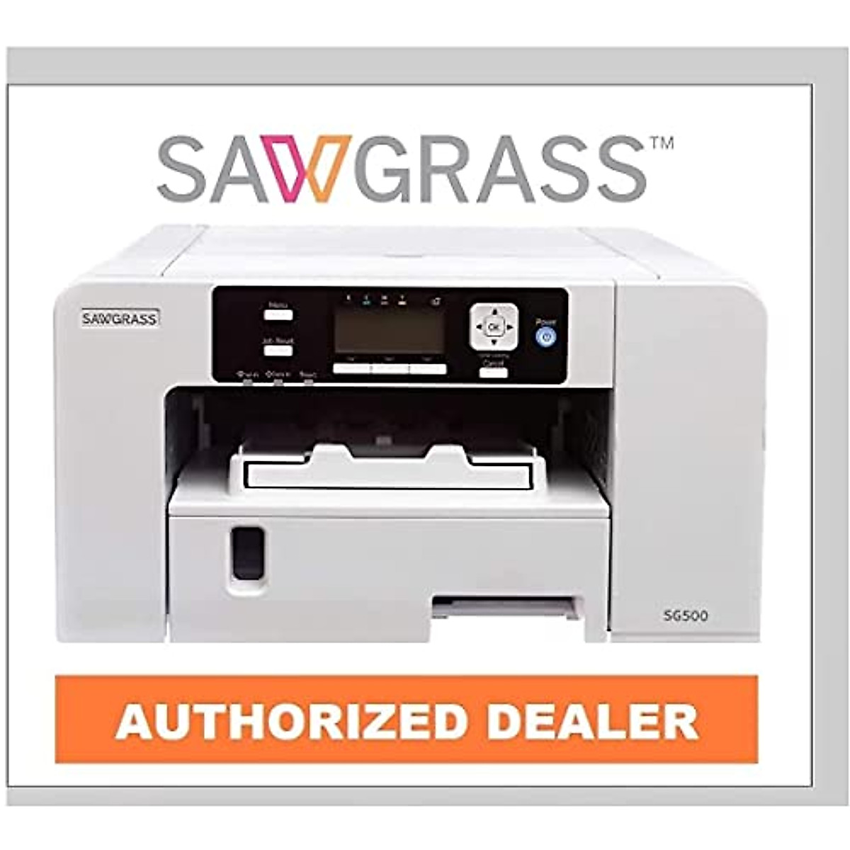 Sawgrass SG500 Sublimation Printer - Bundle - with Inks, 220 Sheets SUBLIMAX Paper, 10 Pieces Sublimation Blanks, Design Software & 3 Rolls Tape