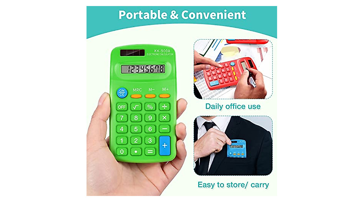 30 Pack Pocket Calculators - Small, Portable & Battery Powered for ...