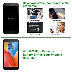 WUHAO for Cricket Motorola Moto E5 Supra XT1924-6 Replacement Battery, for HE50/SNN5989A Battery with Adhesive Tape Tool Repair Kit