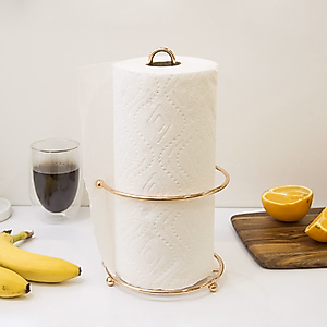 BINO 'Apollo' Paper Towel Holder, Gold - Free Standing Decorative Easy Tear Kitchen Paper Towel Roll Dispenser
