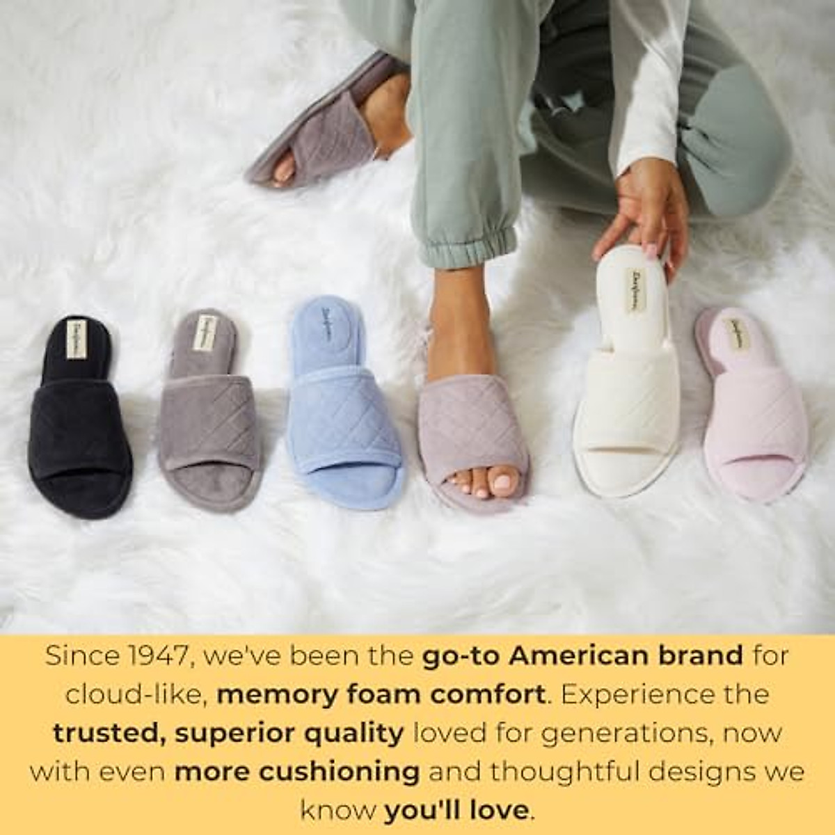 Dearfoams Women's Beatrice Side Gore Slide Slipper, Iceberg, X-Large