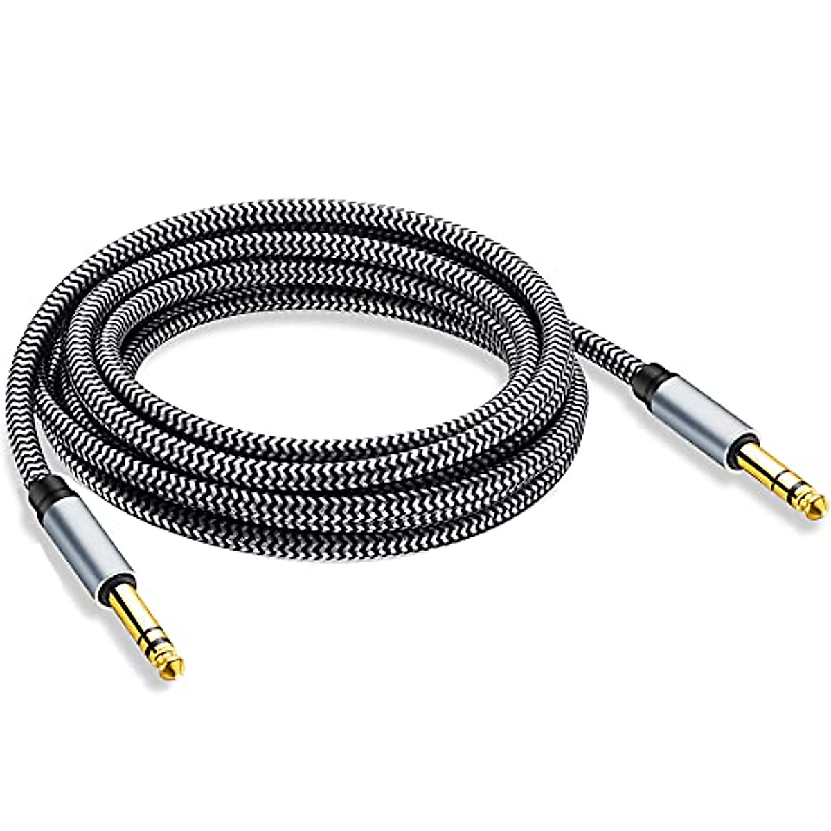 Morelecs 1/4 inch TRS Cable 20ft - 6.35mm (1/4) TRS to 6.35mm (1/4) TRS Stereo Audio Cable Male to Male Heavy Duty 6.35mm Male to Male Stereo Jack Balanced Audio Path Cord