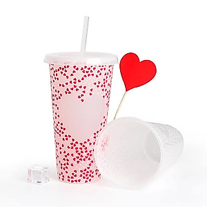 24oz Color-Changing Tumbler (2 pack) love design edition, reusable echo friendly.