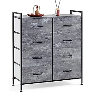 LINSY HOME Dresser with 8 Drawers, Wood Top Dresser for Bedroom, Large Capacity Dressers Organizer Chest of Drawers for Hallway, Nursery
