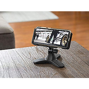 WeatherTech DeskFone Two View Universal Phone Holder for Flat Surfaces, Office, Kitchen, Nightstand - Black Plastic Knobs