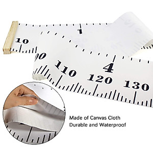 MIBOTE Baby Growth Chart Handing Ruler Wall Decor for Kids, Canvas Removable Growth Height Chart 79" x 7.9"