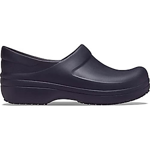Crocs Women's Neria Pro II LiteRide Clog | Slip Resistant Work Shoes, Black, 8