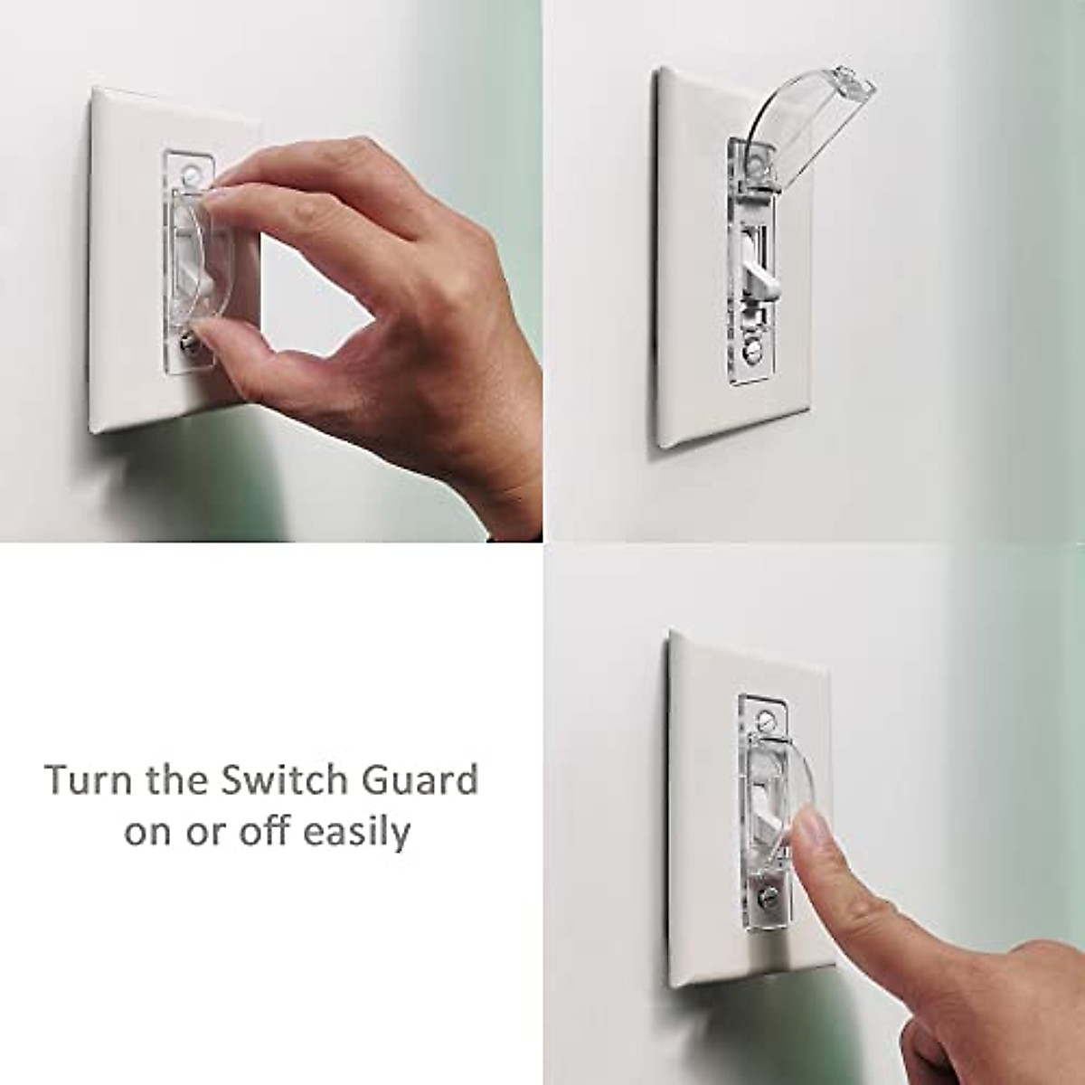 Wall Switch Guard, ILIVABLE Child Proof Light Switch Plate Covers Protects Your Lights or Circuits from being Accidentally Turned On or Off by Children and Adults (Clear, 2 Pack)
