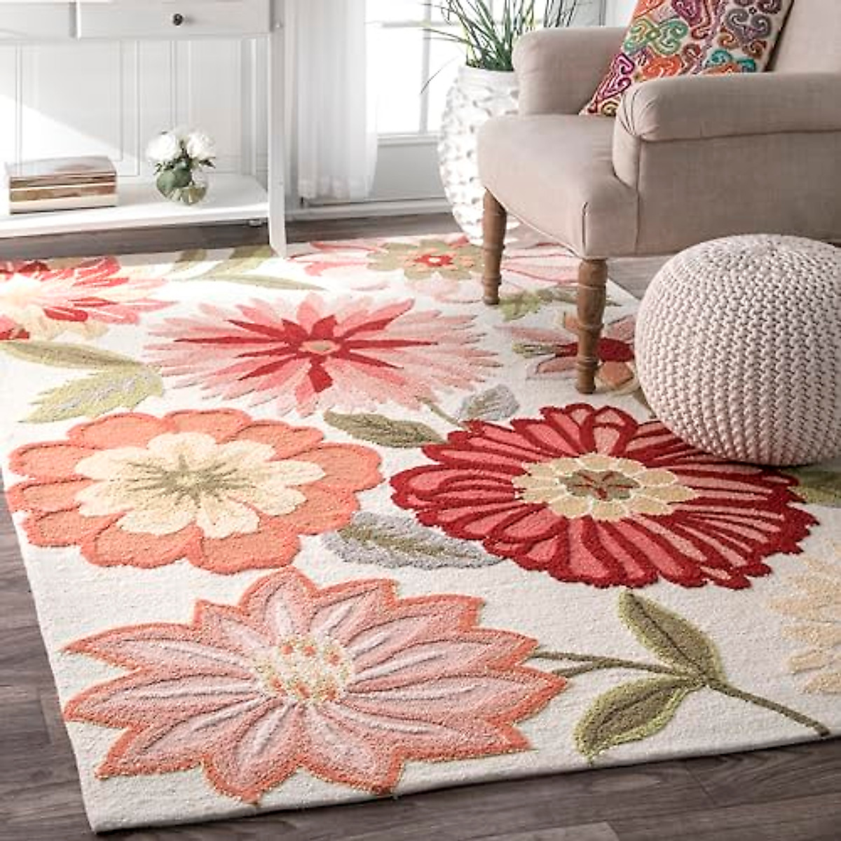 nuLOOM Hand Tufted Palm Springs Area Rug, 6' x 9', Pink
