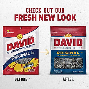 DAVID Roasted and Salted Original Sunflower Seeds, Keto Friendly, 14.5 oz
