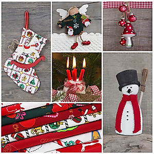 Tatuo 30 Pieces Christmas Cotton Fabric Square 10 x 10 Inch Printed Precut Floral Fabric Bundle Patchwork Fabric Scrap Christmas Material for Christmas DIY Craft Sewing Quilting