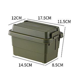 Almencla Stackable Outdoor Storage Box Hiking Waterproof Basket Picnic Camping Car Trunk Organizer for Traveling, Backpacking, Fishing, BBQ, Barbecue, Green, Medium
