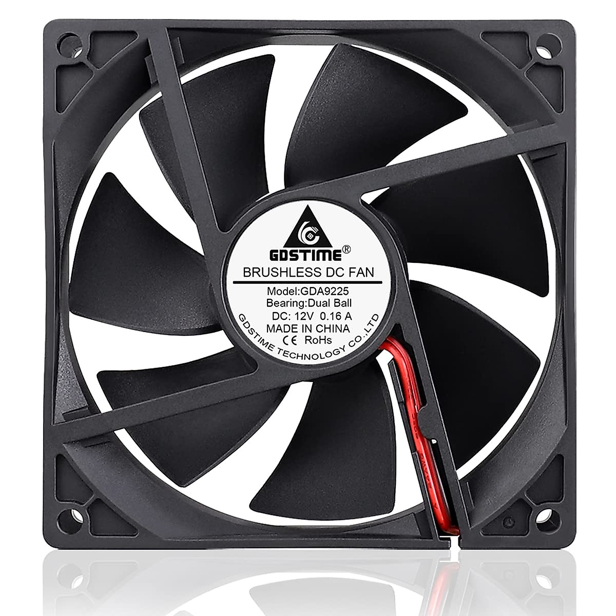 GDSTIME 92mm x 92mm x 25mm 12V Dual Ball Bearings Brushless Cooling Fan