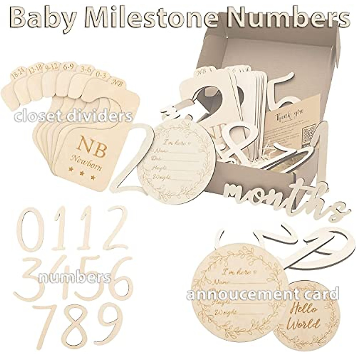 Baby Gifts Sets - Baby Closet Dividers for 0 to 24 Months, Baby Monthly Milestones, Numbers, Months Ideal for Baby Shower,Keepsake Bag for Nursery, Newborn Gift Set,Baby Nursery Decor
