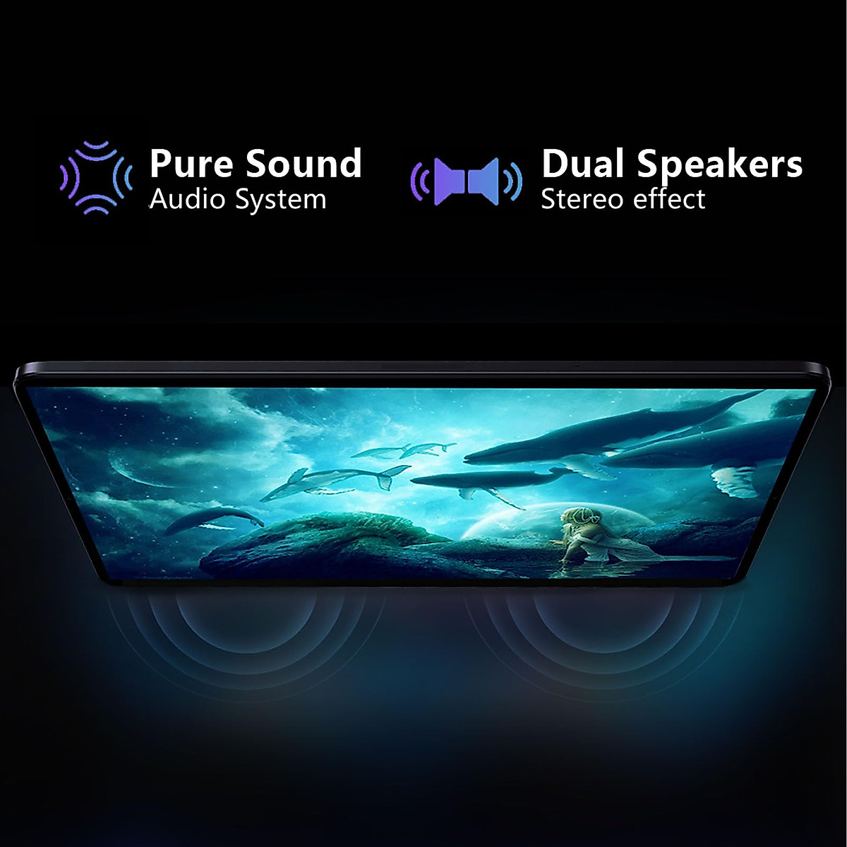 Honio Tablet, 10.1 Inch Smart Tablet 16GB RAM 1TB ROM 8 Cores Multifunctional for Business for Video (US Plug)