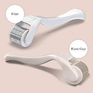 Kitsch Derma Roller for Face | Face Roller Skin Care Tools & Microdermabrasion Tool | Derma Roller for Beard | Facial Microneedle Roller | Micro Needling Roller 0.25mm with Case/Ebook, (White)