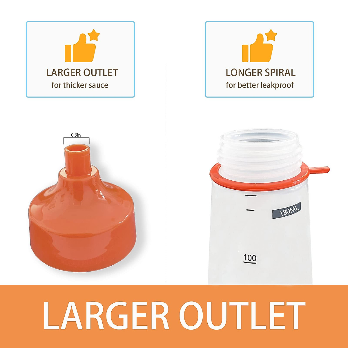 TOCKONIMN Condiment Squeeze Squirt Bottles for Sauces Plastic - (4pcs, 6oz) Ketchup Bottles with Top for Paint Cooking Liquids Sauce Dispenser Kitchen Food Bbq Pancake Drizzle Mustard Icing Clear