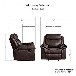 Lexicon Whirlaway Glider Reclining Chair, Dark Brown