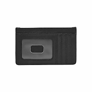 Fossil Logan Leather Zip Card Case Wallet, Black