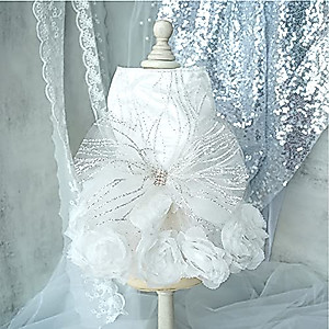 SEIS Bowknot Dog Wedding Dress Pet Tutu Costume Cat Formal Apparel Teddy Party Skirt Princess Suit Clothes for Cats Small Medium Dogs Bichon Pug (S (Chest Circumference 37cm/14.5"))