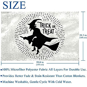 Halloween Background Prints Soft Warm Cozy Blanket Throw for Bed Couch Sofa Picnic Camping Beach, 150×100cm