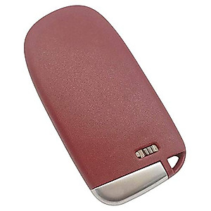 5 Buttons Remote Smart Key Fob Shell Case Fit for Jeep Grand Cherokee Dodge Challenger Charger Dart Durango Journey Chrysler 300 Keyless Entry Replacement Car Key Cover (Red)