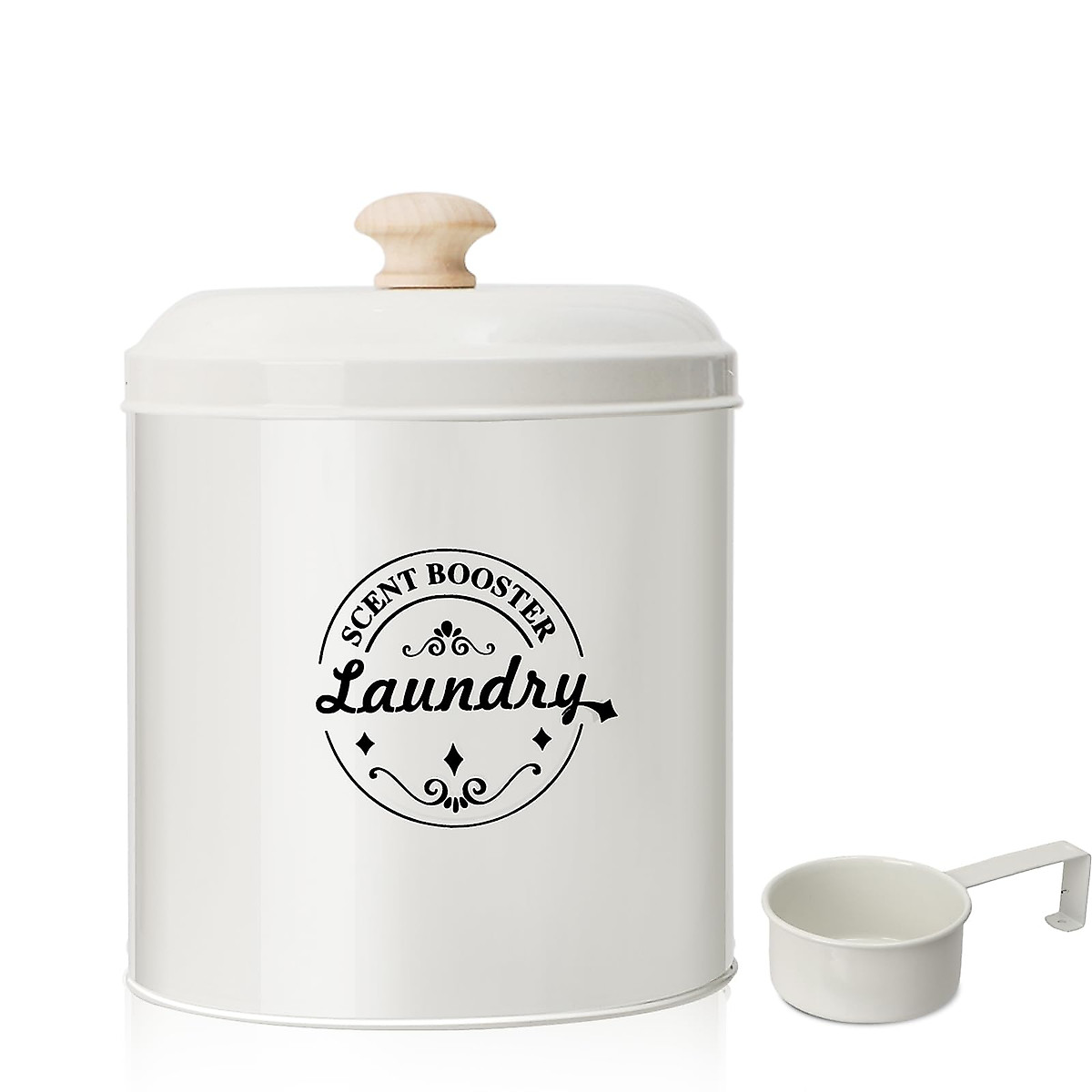 Laundry Scent Booster Beads Dispenser Container for Laundry Room Organization. Laundry Containers for Organizing. Metal Farmhouse Laundry Room Decor. Laundry Dispenser for Detergent, Powder (Cream)