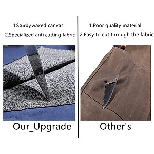 Chef's Knife Roll Bag, Durable 16oz Waxed Canvas Knife Case with 4 Slots Professional Chef's Knife Bag with Anti Cutting Fabric Inside