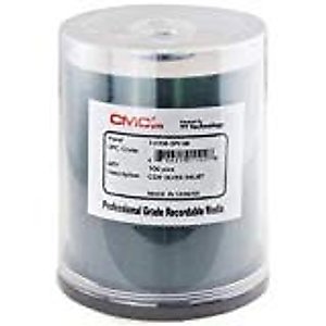 100pcs CMC TAIYO YUDEN CD-R, Silver Inkjet Printable, 52X, 80MIN,T-CDR80SPYSB100