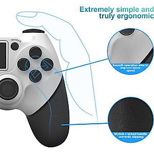 SADES PS-4 Wi'reless Controller Gamdpad for Playstation 4/ PS-4 Pro Console, Remote Joystick with Enhanced Responsiveness, Motion Motor/LED Lights/Audio Function/Anti-Slip Design(Ship from USA)
