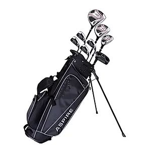Aspire XD1 Teenager Complete Golf Set Includes Driver, Fairway, Hybrid, 7, 8, 9, Wedge Irons, Putter, Stand Bag, 3 HC'S Teen Ages 13-16 Right Hand - Height 5'1" - 5'6"