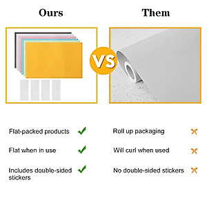 Beveetio 7 PCS Refrigerator Mats with 32 pcs Double-Sided Stickers, Washable Shelf Liner, Non-Slip Drawer Liner,Cuttable Fridge Liner,Easy to Clean Refrigerator Liners