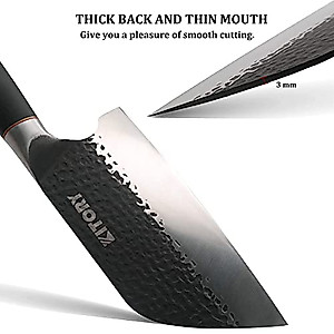 Kitory Serbian Chefs Knife Meat Cleaver Vegetable - Forged Kitchen Knife Multipurpose Chinese Chefs Knife, 7.5'' High Carbon Steel & Wengewood Handle Butcher, Fruit Meat Bone-Ramadan Present