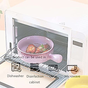 ramen bowl set,fruit bowl,ramen bowl,large serving bowls,Ceramic with Handle,Single Ramen Bowl for One Person,Small Pho Bowl,Round Baking Dish Oven Safe-red-20x15x5cm (Color : Blue, Size : 20x15x5cm