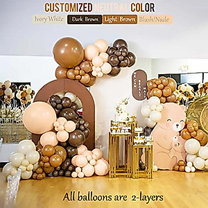 Kozee Double-Stuffed Nude Blush Balloons Different sizes 63 PACK 18+12+10+5 inch Peachy beige Balloon Garland kit For Wedding Birthday baby shower anniversary decorations