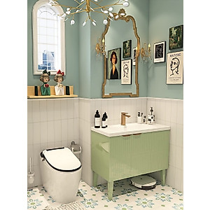 Brushed Gold Bathroom Faucet Single Hole, Lava Odoro Modern Brushed Brass Bathroom Sink Faucet Single Handle Vanity Faucet with Drain Assembly, Deck Plate Included, BF307-SG