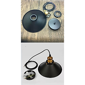 ANUOMY 1 Pack Battery Operated Pendant Light with Remote,indoor Black No Wiring Ceiling Hanging Lamp,Vintage Wireless Pendant Lighting Chandelier Fixture for Farmhouse Dining Room Kitchen Island