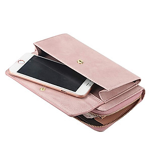 Womens Crossbody Wallet Small Cute Clutch Purses Phone Bag with Front Zipper Pocket,Red