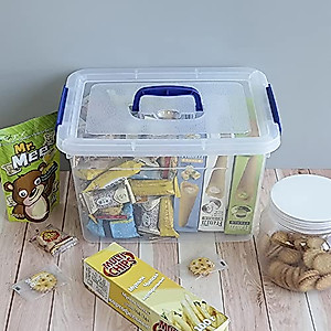 Pekky 12 L Plastic Toys Storage Containers with Lid, Clear Bin Latching Box, Set of 1