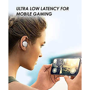 Tecno True Wireless Earbuds Noise Cancelling, Wireless Bluetooth Headphone with Microphone, Wireless in Ear Earbuds with Charging Case, Touch Control Waterproof with Mic Deep Bass for Sport White, H2