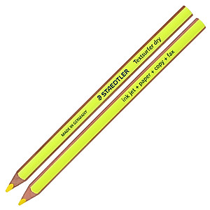Staedtler Textsurfer Dry Highlighter Pencil 128 64 Drawing for Writing Sketching Inkjet,paper,copy,fax (Pack of 12 Yellow)